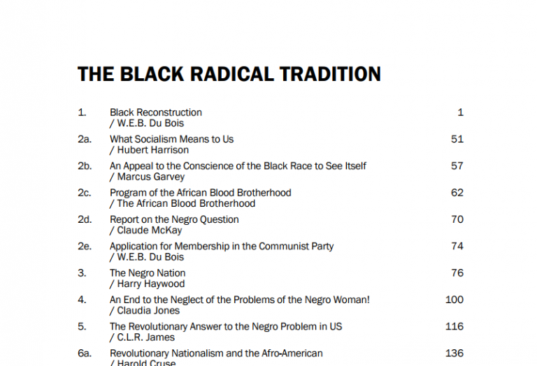 THE BLACK RADICAL TRADITION: Ideas, Speeches and Writings from 1935 ...